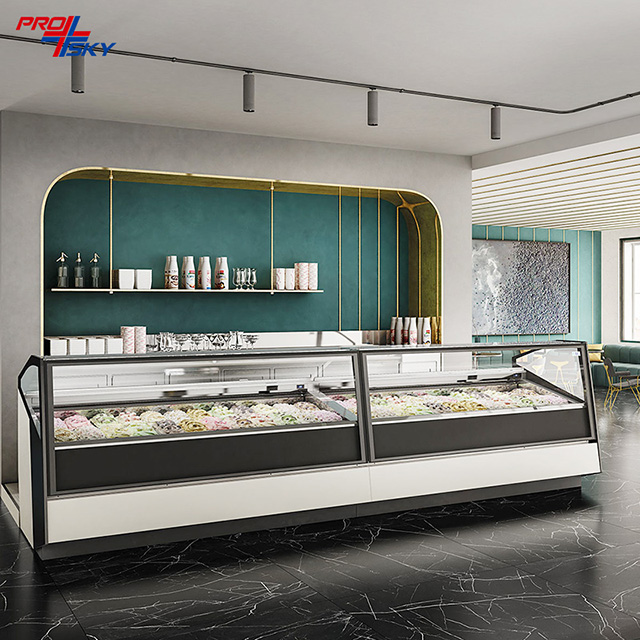 Prosky 20 Pans Freezer Display Yogurt Ice Cream Display Case Ice Cream ...
